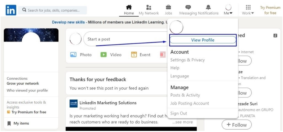 Get tips on sharing your LinkedIn profile from Skillhub professionals | Skillhub